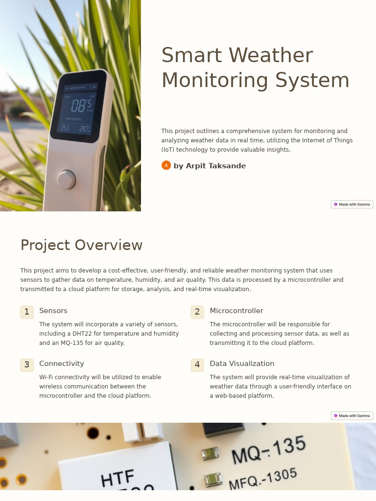 Smart Weather Monitoring System | PDF | Sensor | Cloud Computing