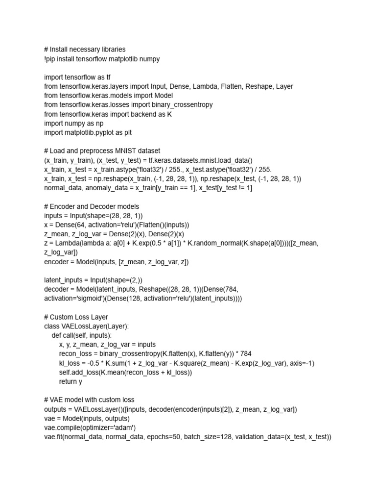 6.VAEs For Anomaly Detection in Datasets | PDF | Algorithms | Applied Mathematics