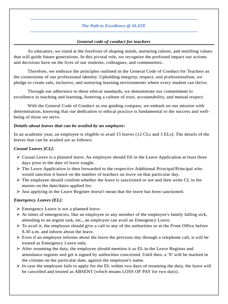 Gen Code of Conduct | PDF | Computer File | Teachers