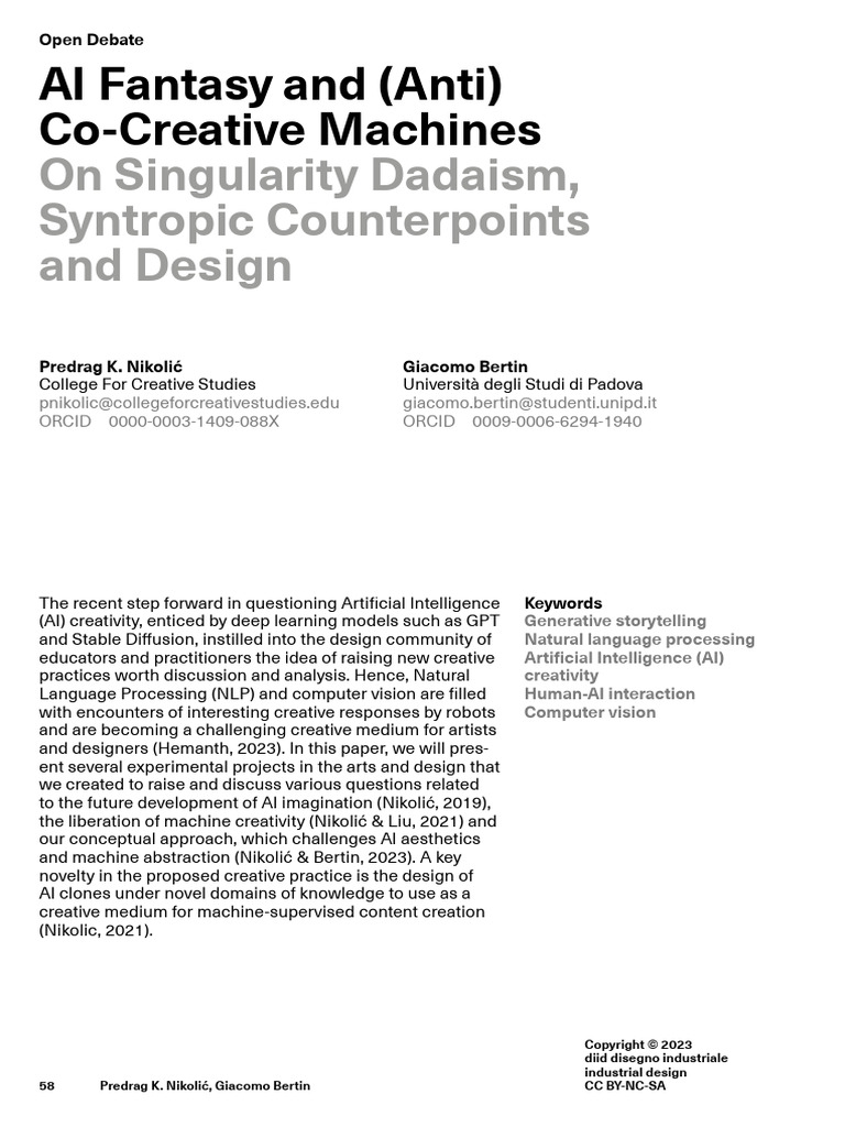 AI Fantasy and Anti Co-Creative Machines On Singul | PDF | Artificial ...