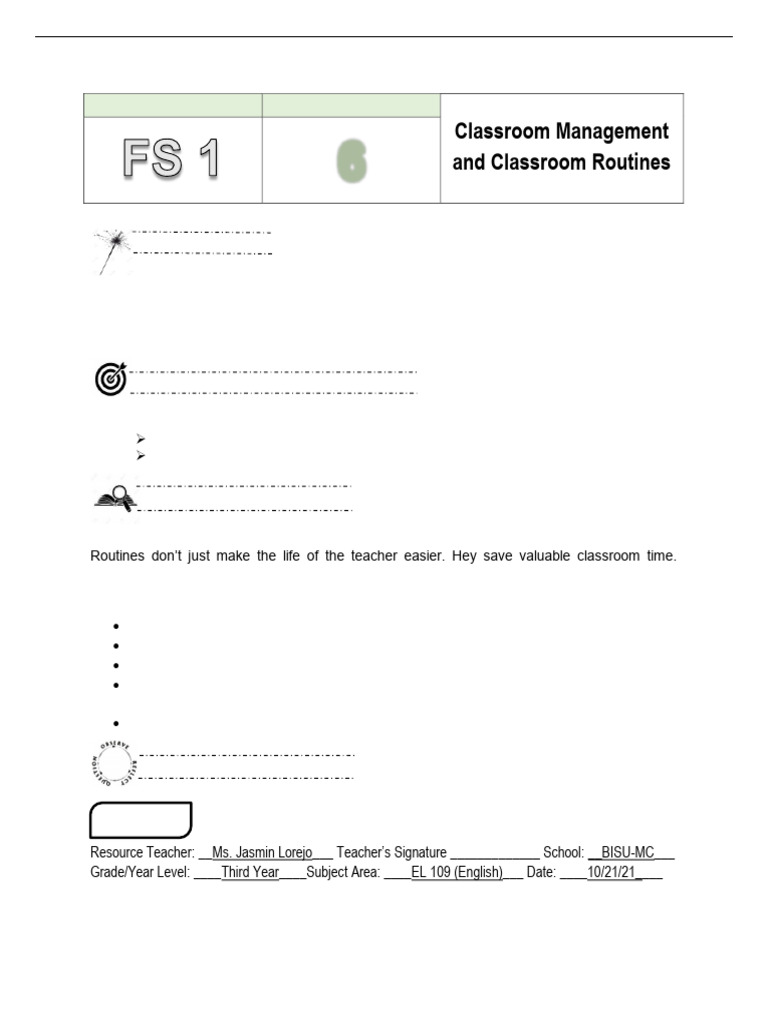 FS 1 Learning Episode 6 Vera Lyn V. Jadulco BSED Eng 4 3 PDF | PDF | Classroom | Classroom ...