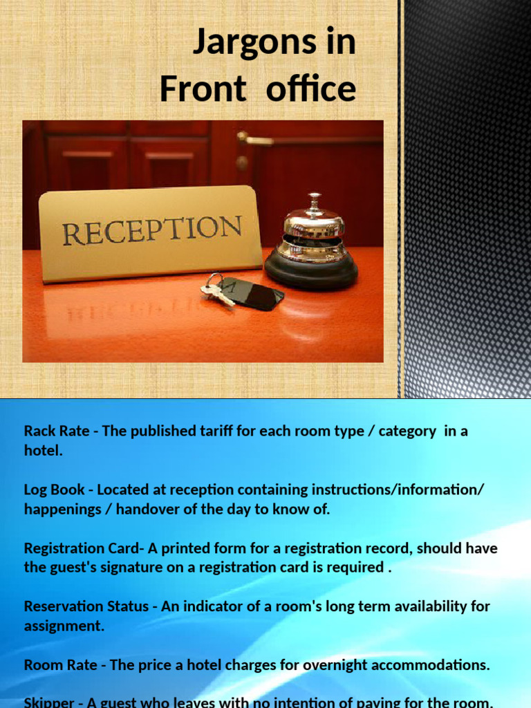 Front Office Hotel Jargon Guide | PDF