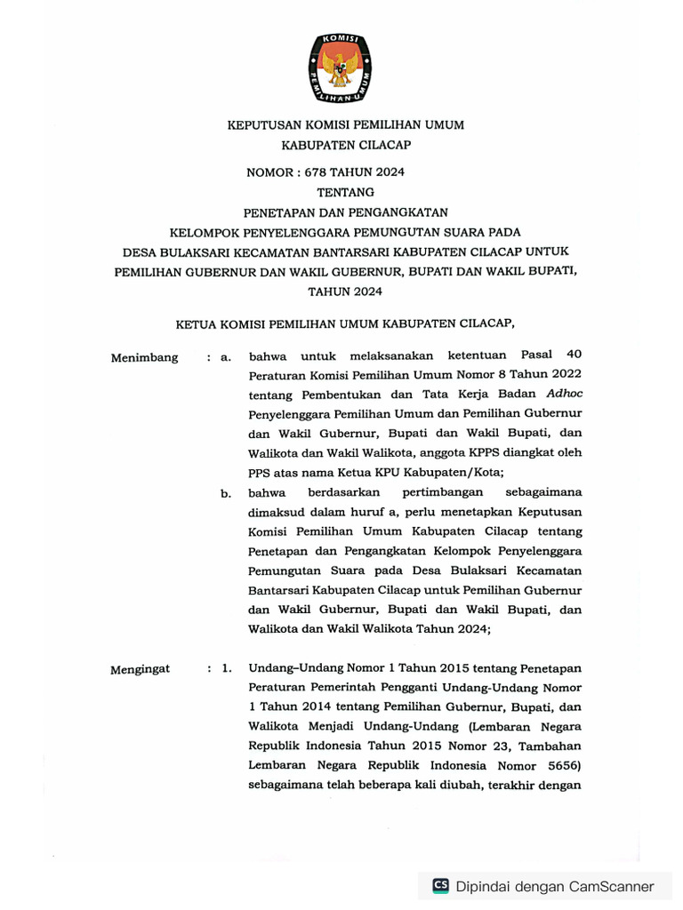 SK KPPS Pilkada 2024 | PDF