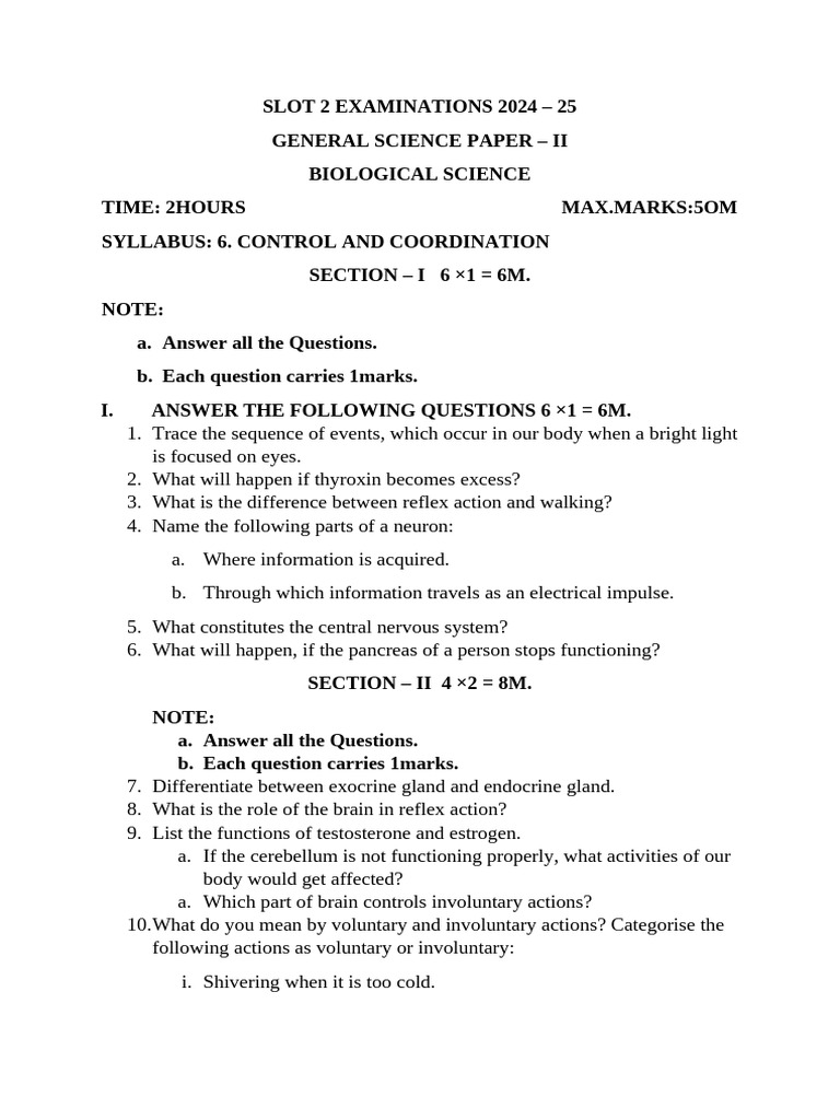 Slot 2 Paper | PDF | Hormone | Endocrine System