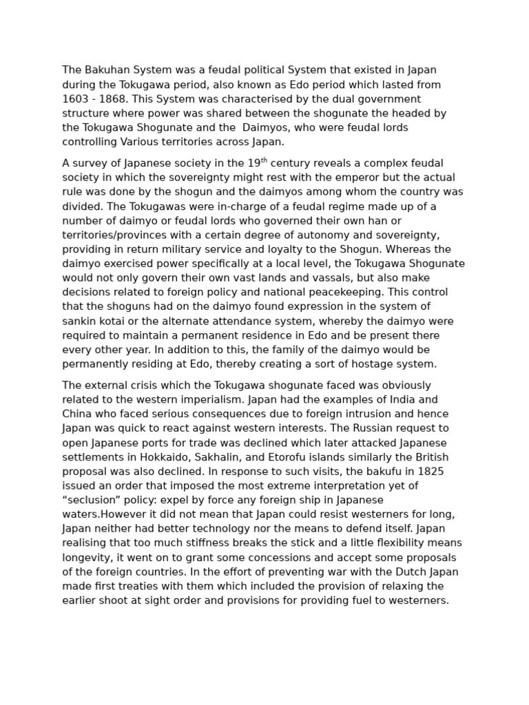 Tokugawa Bakuhan System Decline | PDF | Economies
