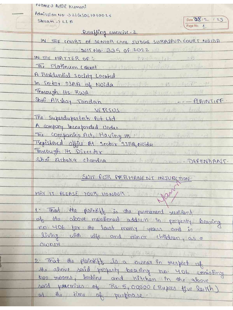 Drafting Exercise 2 Pdf