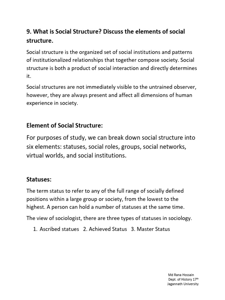 Social Structure Not Print | PDF | Social Psychology | Liberal Arts ...
