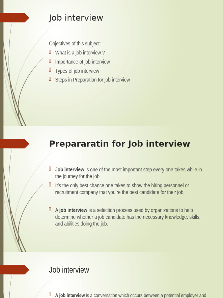 Preperation For Job Interviews, Application Letter, CV | PDF | Job Interview | Recruitment