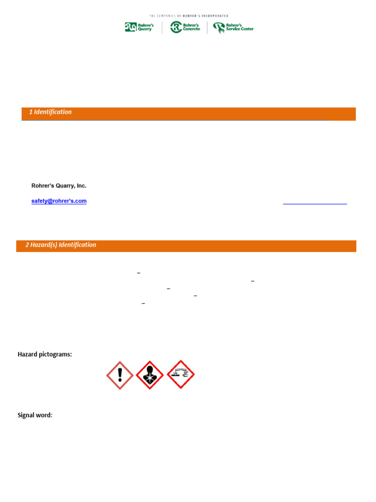 Concrete Safety Data Sheet Overview | PDF | Safety | Materials