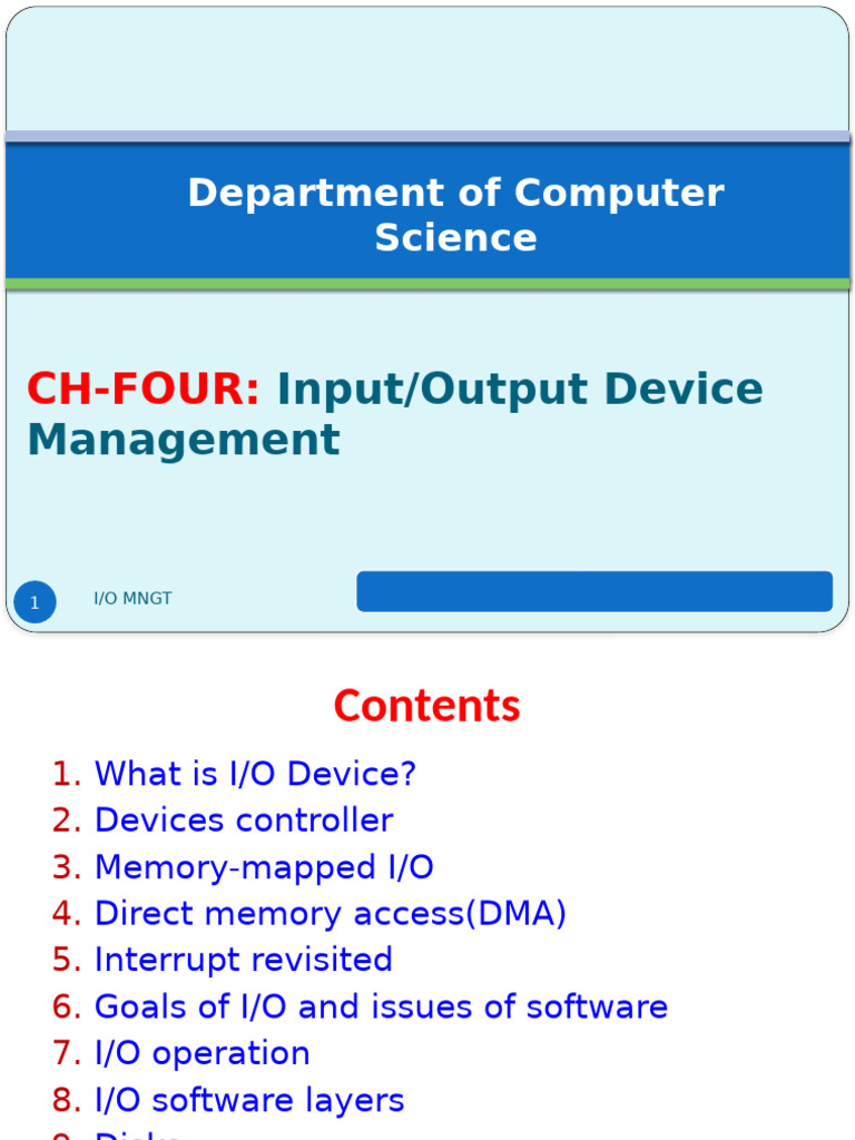 Ch-Four Input Output - Best | PDF | Input/Output | Hard Disk Drive