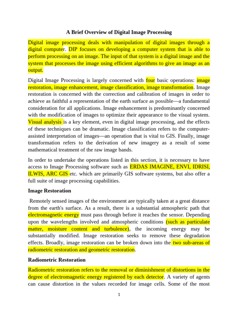 A Brief Overview of Digital Image Processing | PDF | Erosion ...