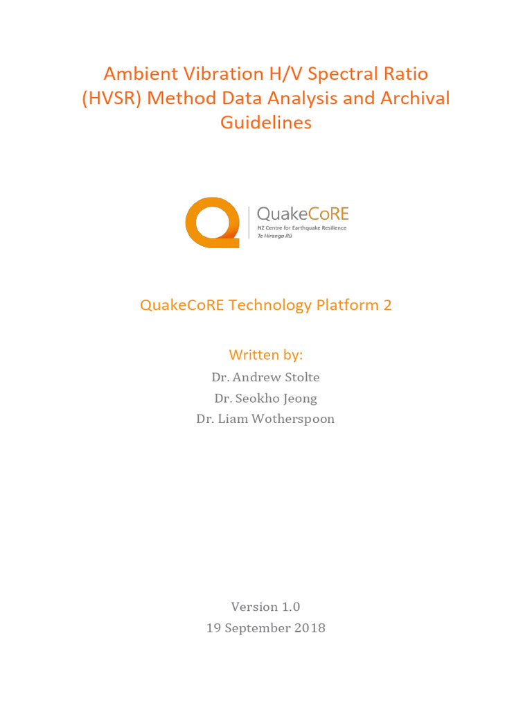 Procedure HVSR Processing v1.0 | PDF | Computer File | Metadata