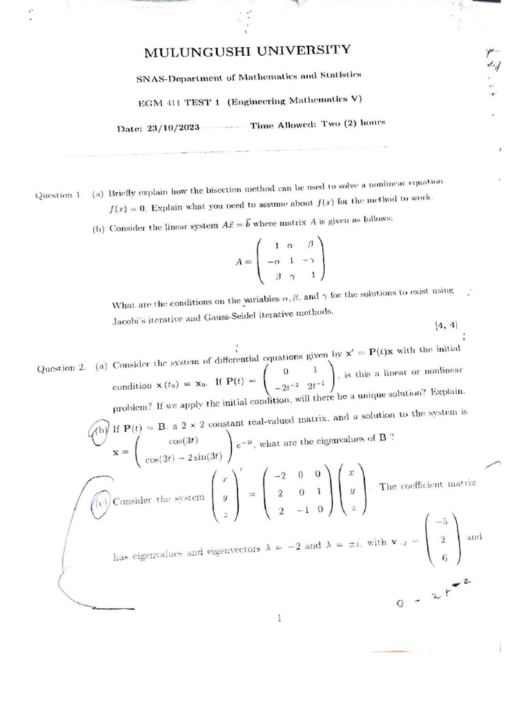 Math Test 1 | PDF