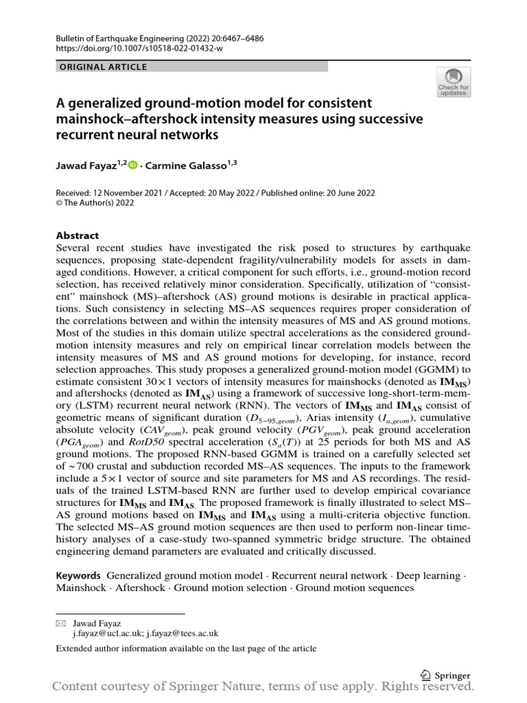A Generalized Ground-Motion Model For Consistent M | PDF | Seismology