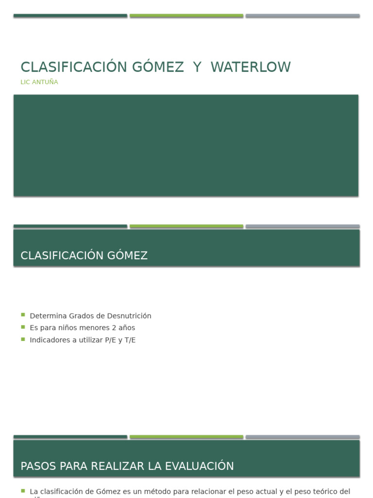 Clasificación Gómez y Waterlow | PDF