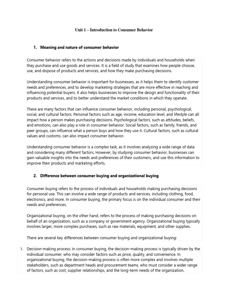 Consumerbehavior Brief Pdf Consumer Behaviour Behavior