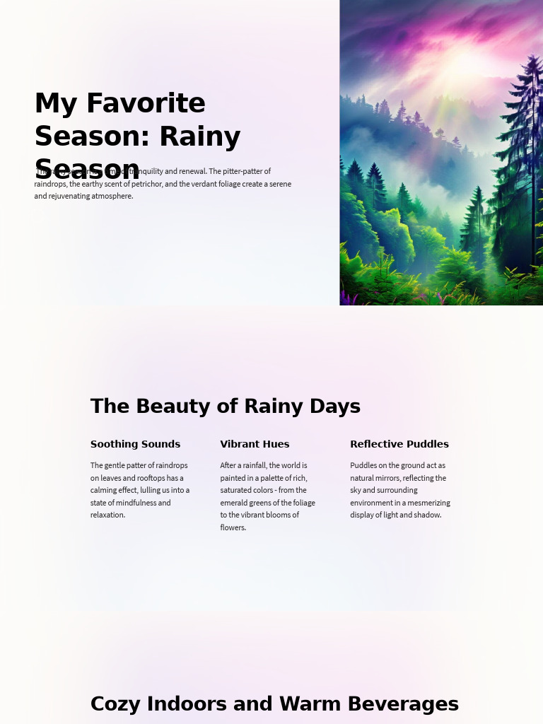 My Favorite Season Rainy Season | PDF | Rain | Odor