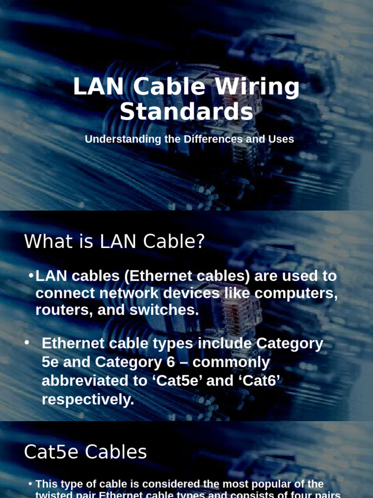 LAN Cable Wiring Standards | PDF | Electrical Connector | Physical ...
