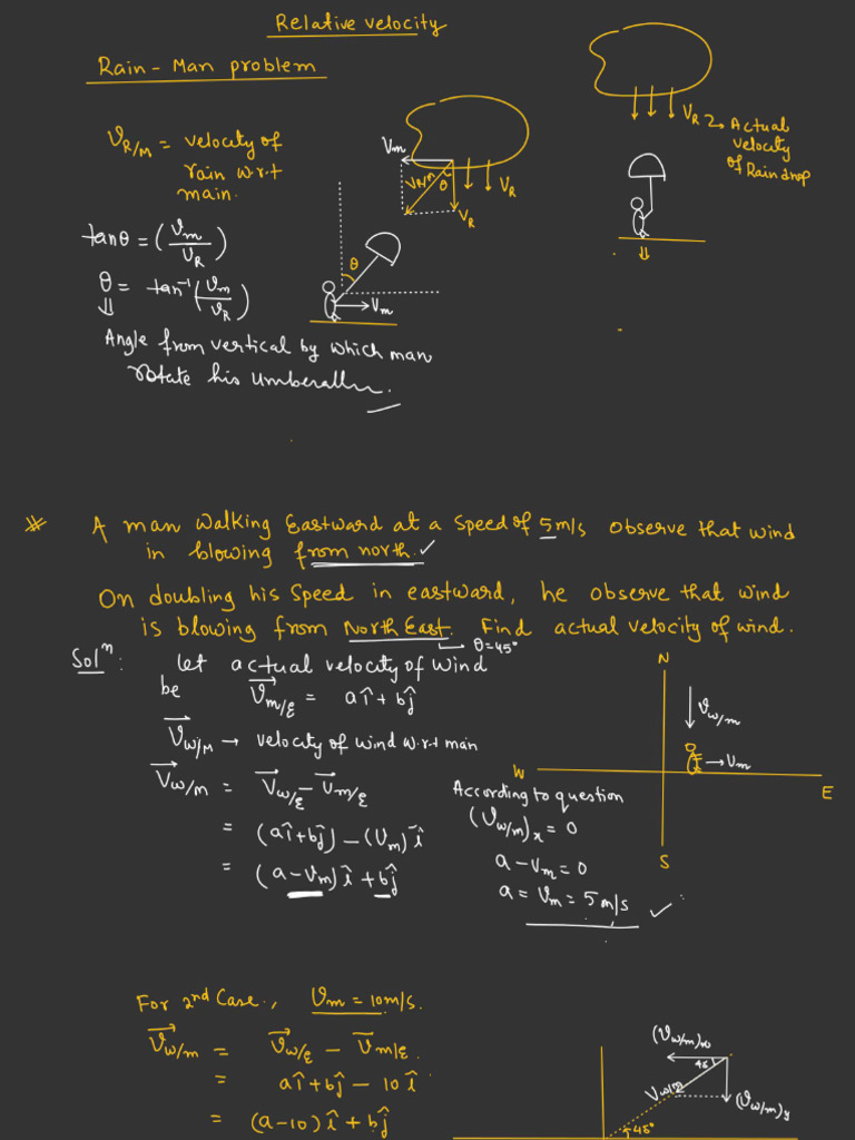 Kinematics - L-23 (Class Notes) - Relative Velocity-5 | PDF
