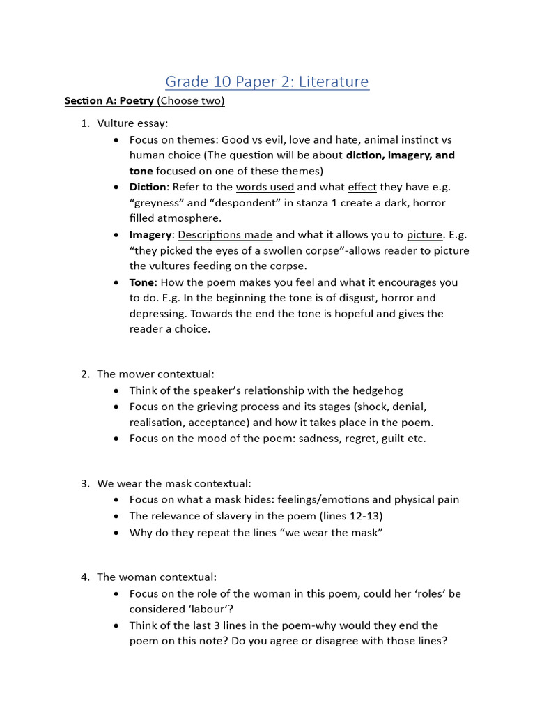 Grade 10 Literature Paper Scope | PDF | Romeo And Juliet | Poetry