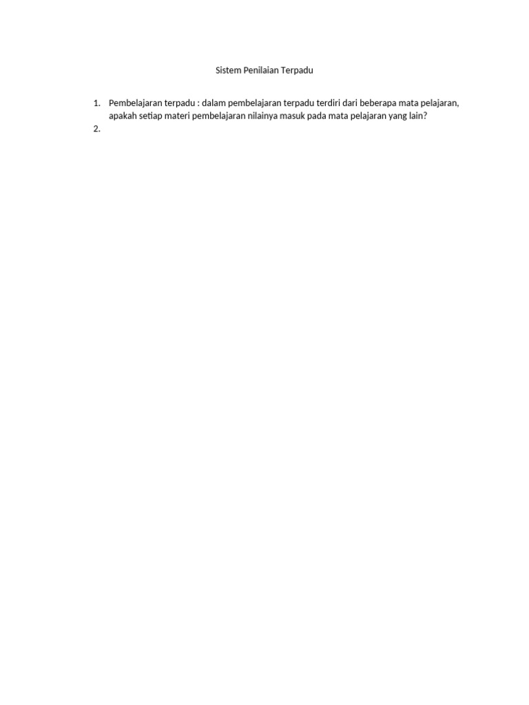 Sistem Penilaian Terpadu | PDF