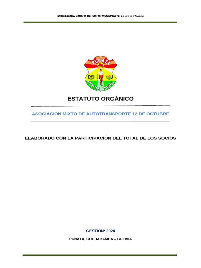 Estatuto Organico 2024 Gobernacion | PDF | Bolivia | Planificación