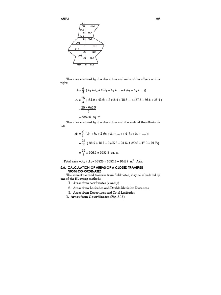 Survey 3 Area From Coordinates | PDF | Metrology