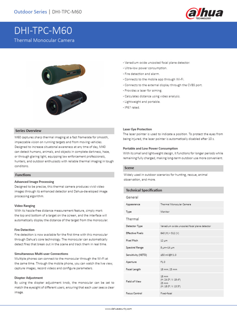 TPC M60 B18 GRY - Tag.datasheet | PDF | Camera | Thermography