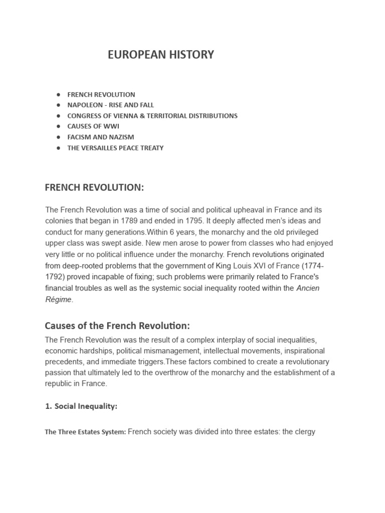 European Revolutions & Conflicts | PDF | Fascism | Napoleon