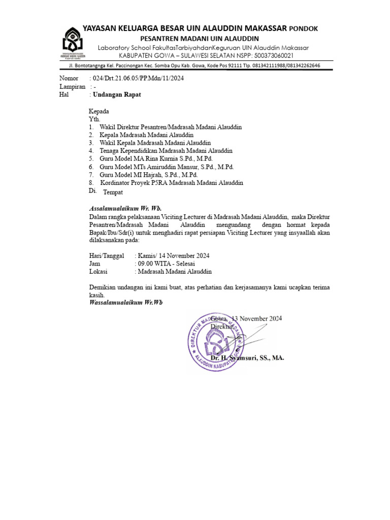 Undangan Rapat | PDF