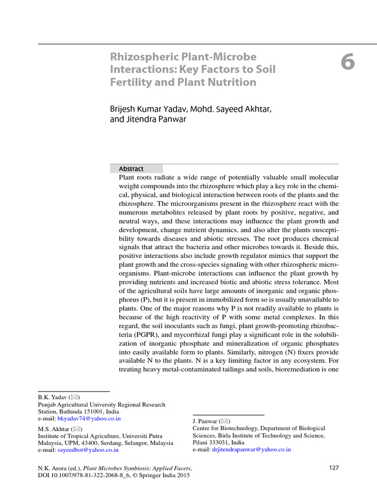 Rhizospheric Plant Microbe | PDF | Soil | Root