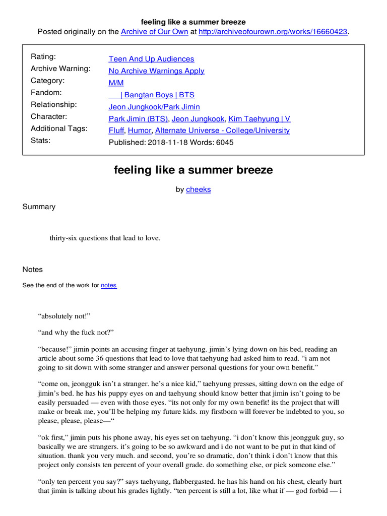 Feeling Like A Summer | PDF