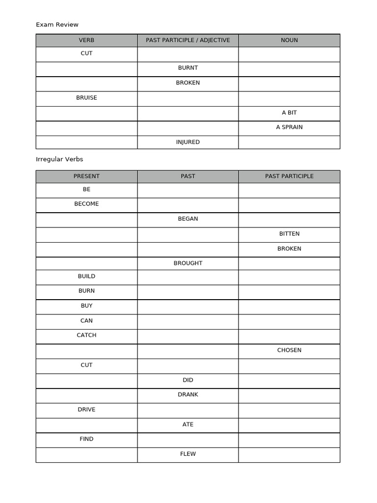 Irregular Verbs Fun Activities Games 24507 | PDF