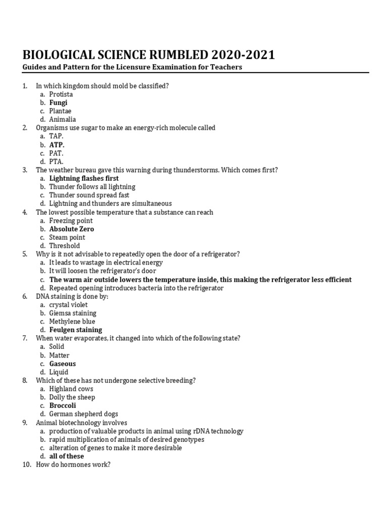 BIOLOGICAL-SCIENCE-RUMBLED-QUESTIONNAIRES-2020-2021 - Unlocked | PDF | Messenger Rna | Nucleic ...