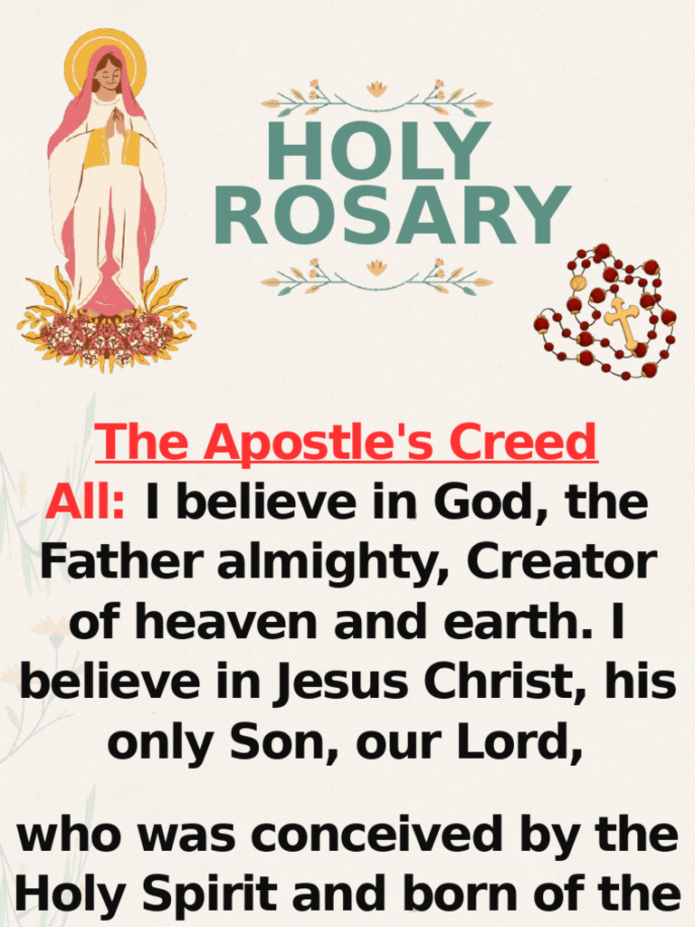 Holy Rosary | PDF | Lord's Prayer | Mary, Mother Of Jesus