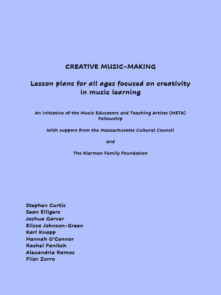 Creative Music Lesson Plans | PDF | Song Structure | Songs