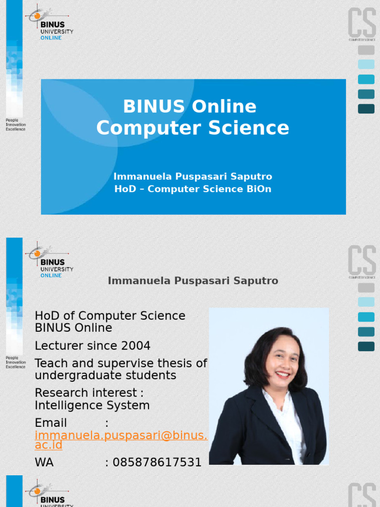 Perkenalan Jurusan - Computer Science 2411 - Agustus | PDF | Computer Programming | Artificial ...