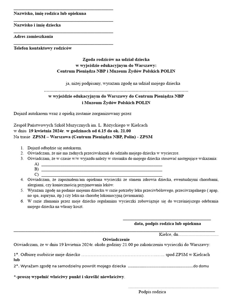 Zgoda Warszawa NBP POLIN Kwiecien 2024 | PDF