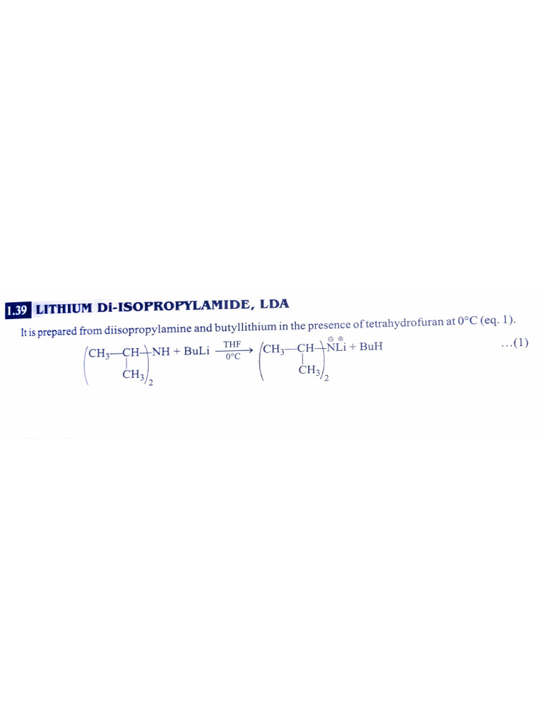 LDA (Lithium Di-Isoopropylamide) | PDF | Ketone | Methyl Group
