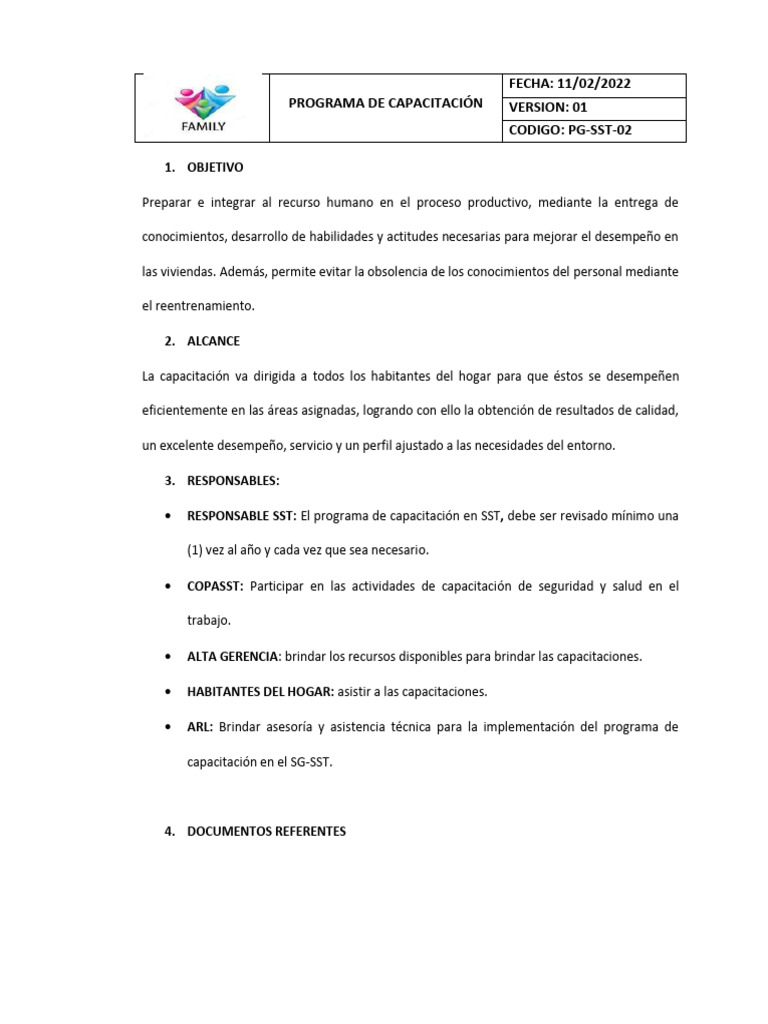 Programa de Capacitacion | PDF | Empleo