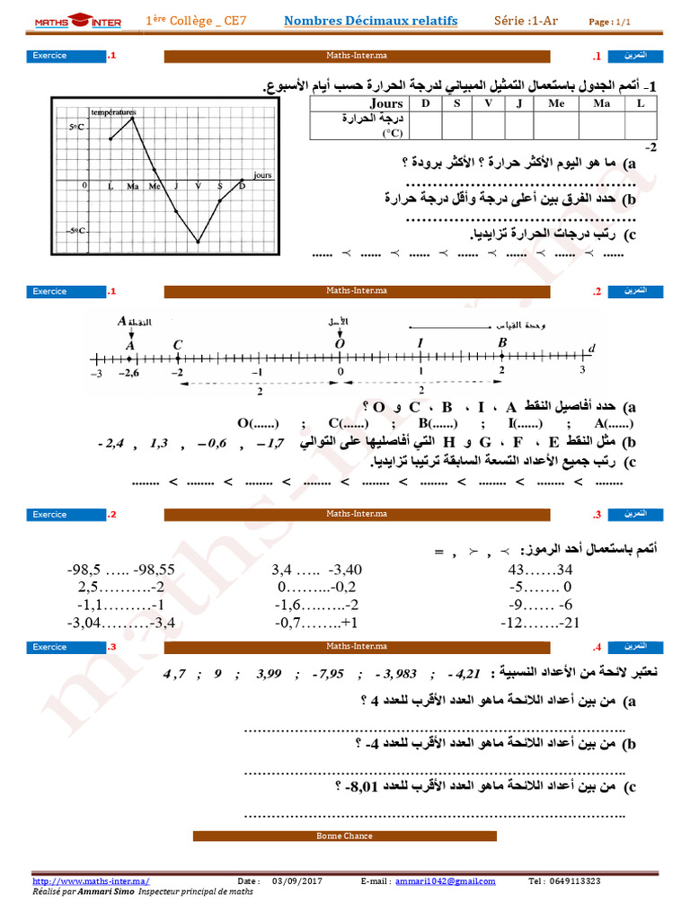 1C 04 Nombres-Relatifs Srs Ammari | PDF