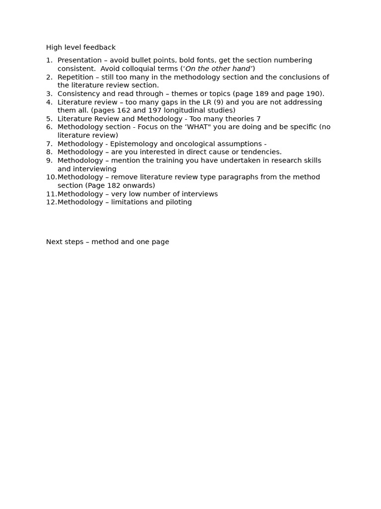 Academic Paper Feedback Guide | PDF