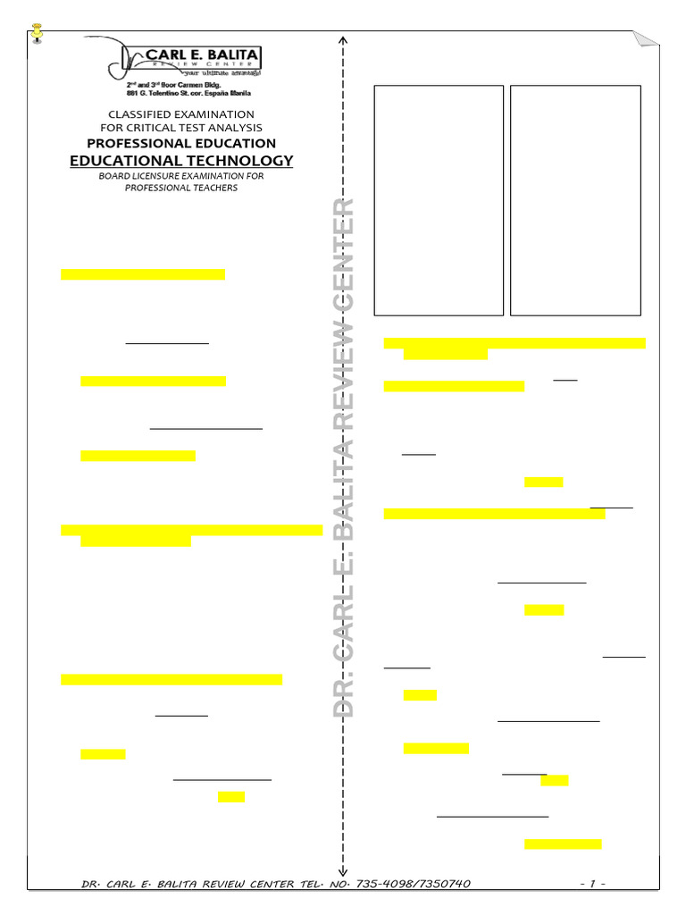 Prof Ed Ed Tech m2018 Ans Key | PDF | Educational Technology | Educational Assessment
