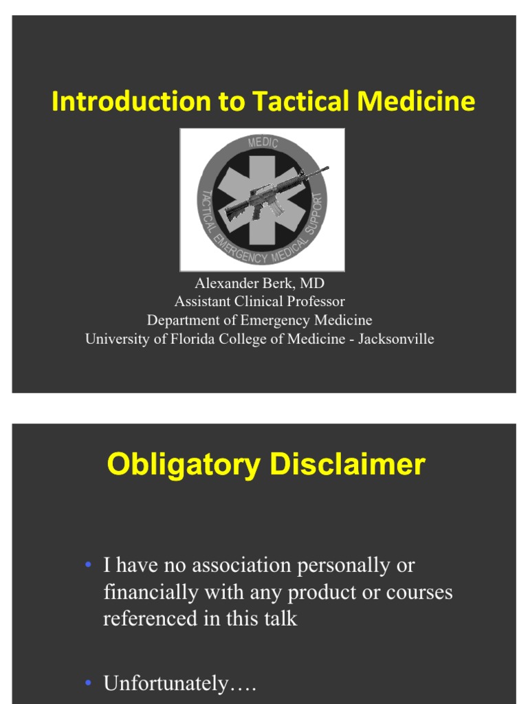 Tactical Medicine Overview | PDF | Major Trauma | Emergency Department