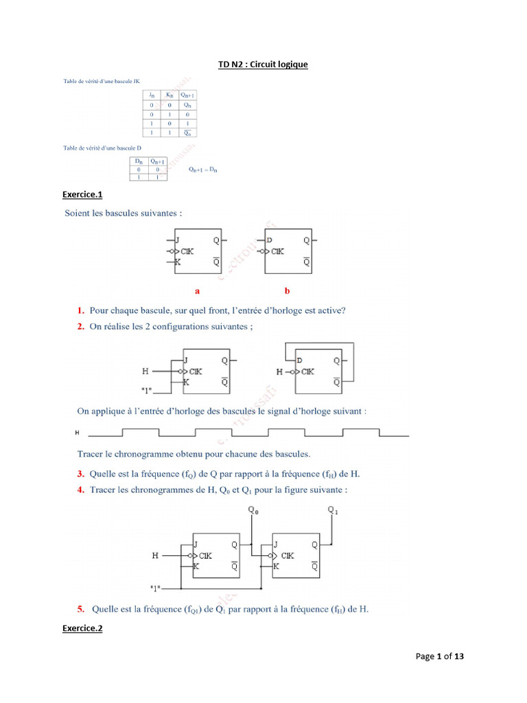 TD N2 Circuit Logique | PDF