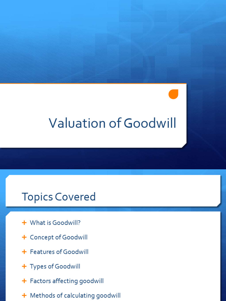 Valuation of Goodwill | PDF | Goodwill (Accounting) | Valuation (Finance)