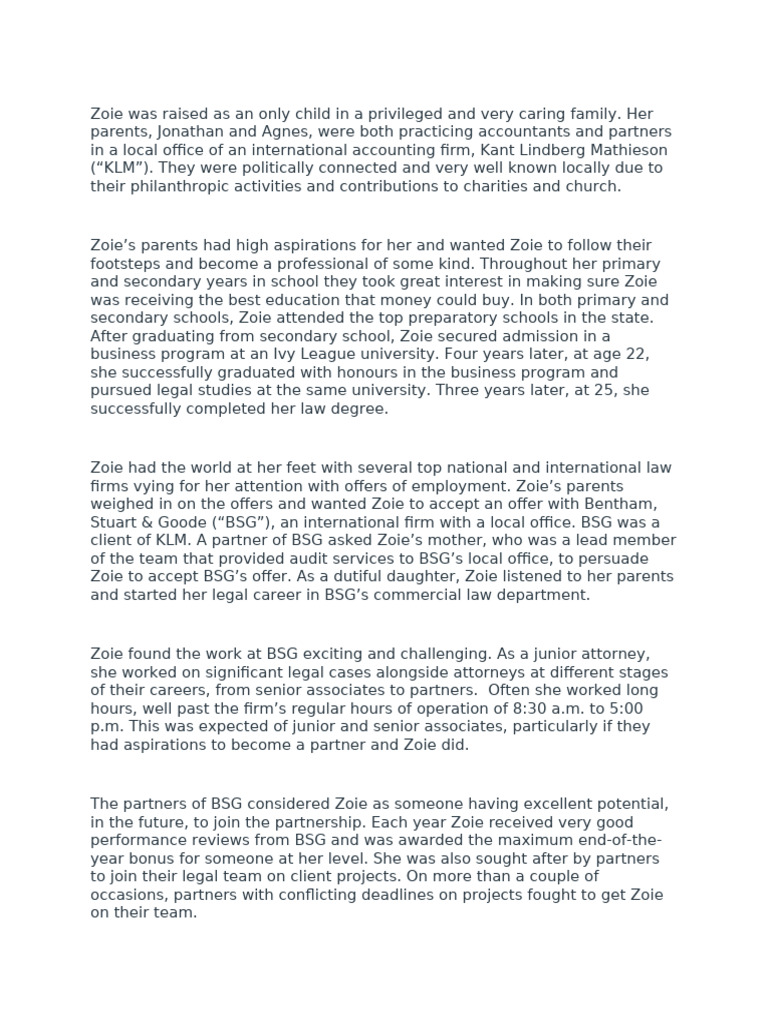 Zoie Was Raised As An Only Child in A Privileged and Very Caring Family | PDF | Justice | Crime ...