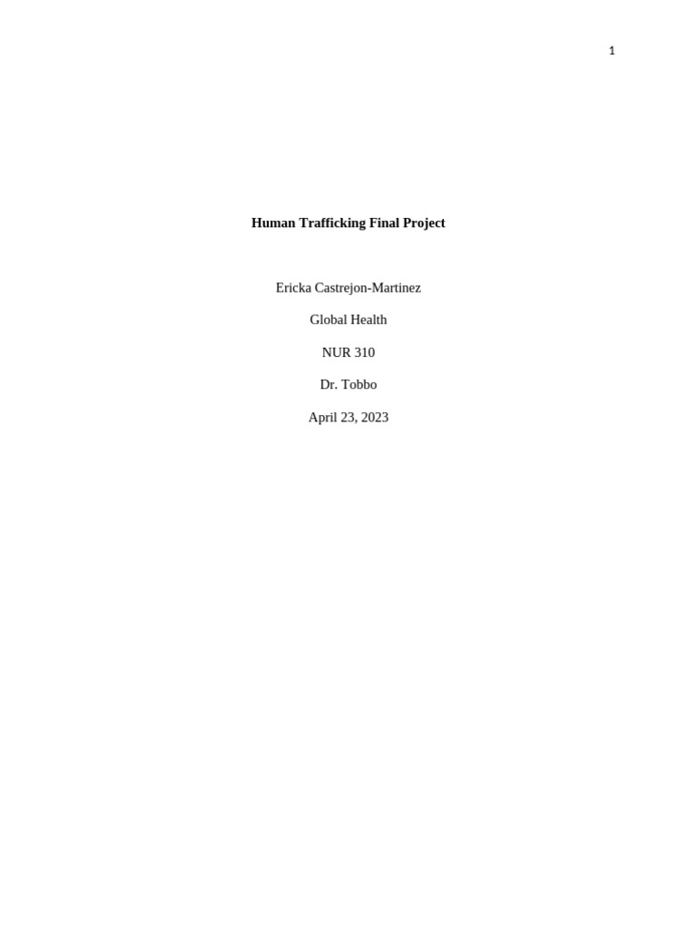 HUman Trafficking Paper | PDF | Human Trafficking | Sexual Slavery