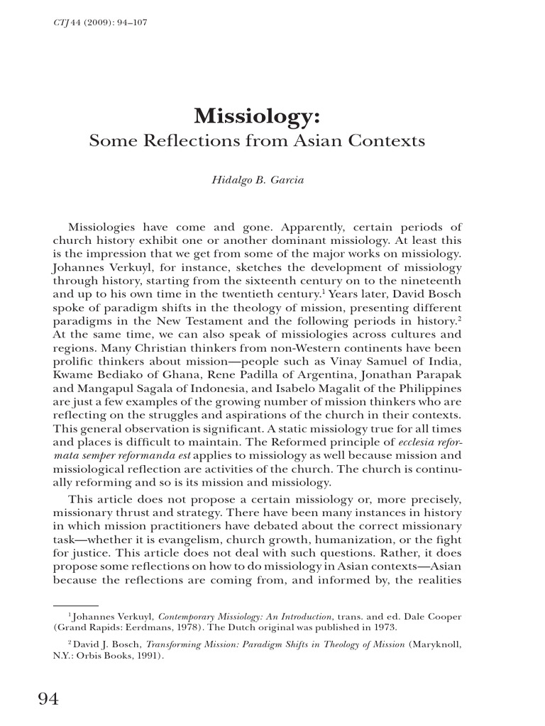 Missiology:: Some Reflections From Asian Contexts | PDF | Christian ...
