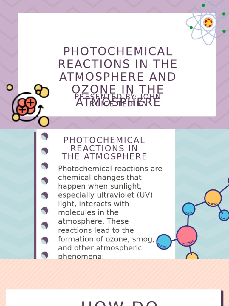 Photochemical Reactions in The Atmosphere and Ozone in The Atmosphere ...